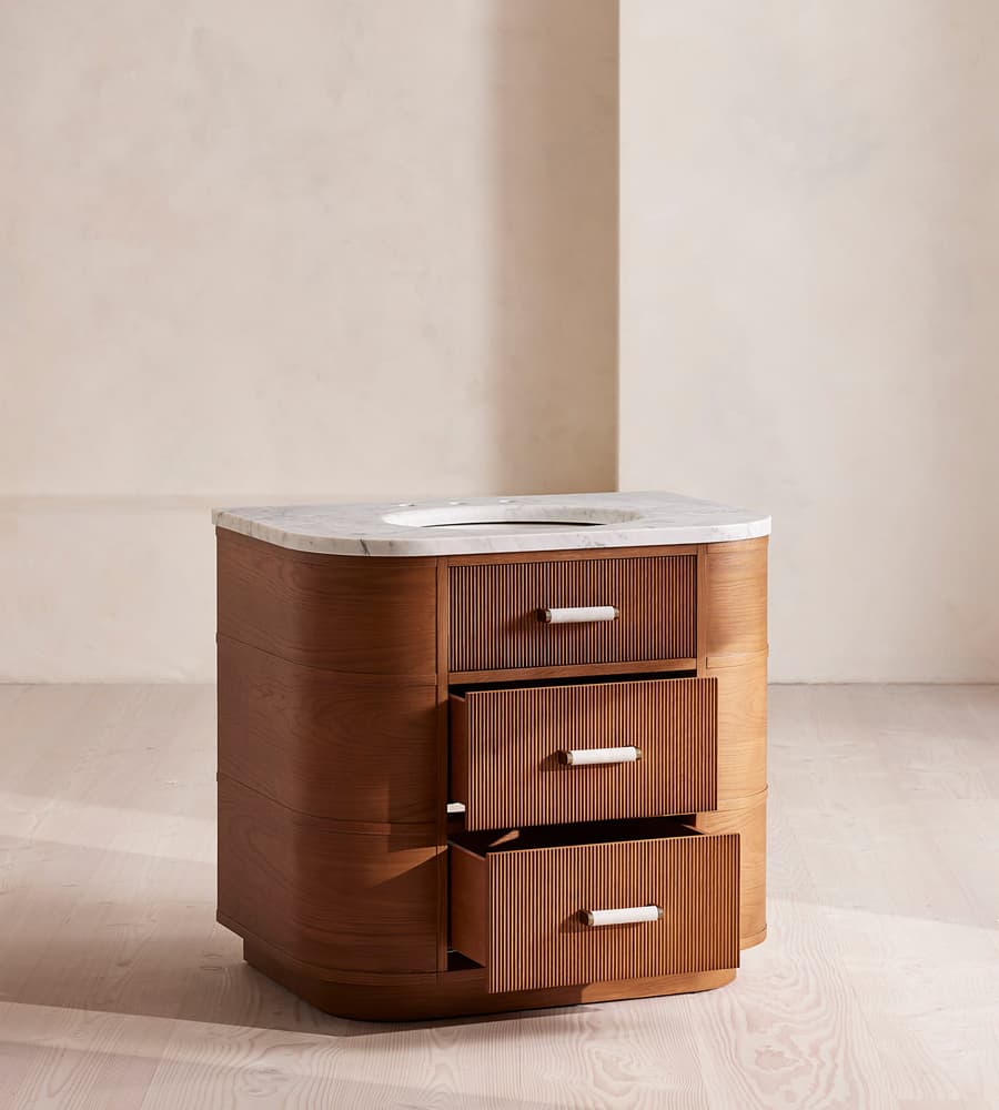 Witley Single Vanity Unit, Carrara Marble - Soho Home