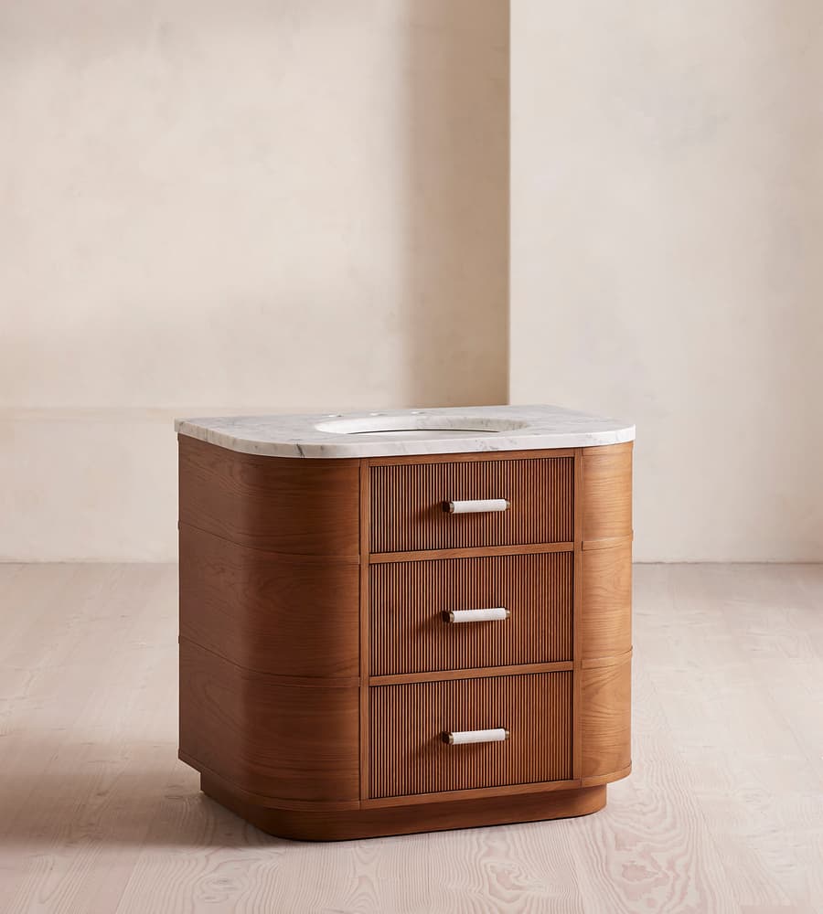 Witley Single Vanity Unit, Carrara Marble
