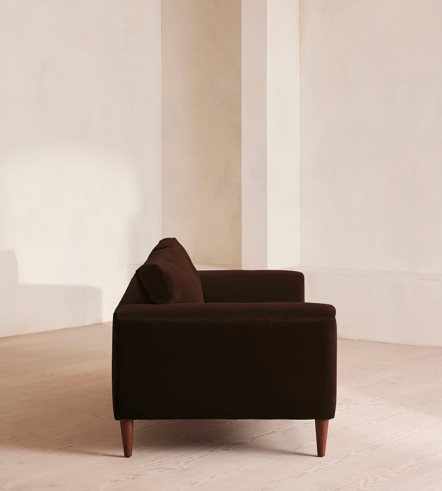 Reya Two Seater, Sofa, Velvet, Chocolate, US