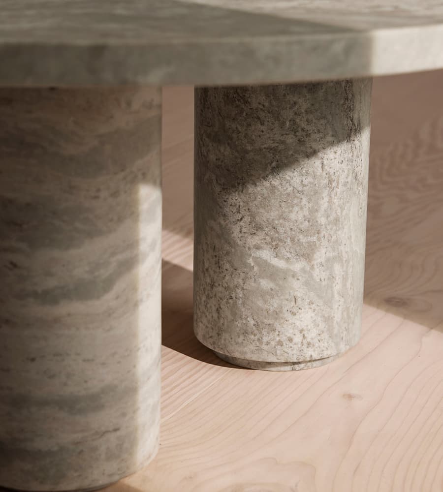 Tisbury Coffee Table, Terra Bianca Marble