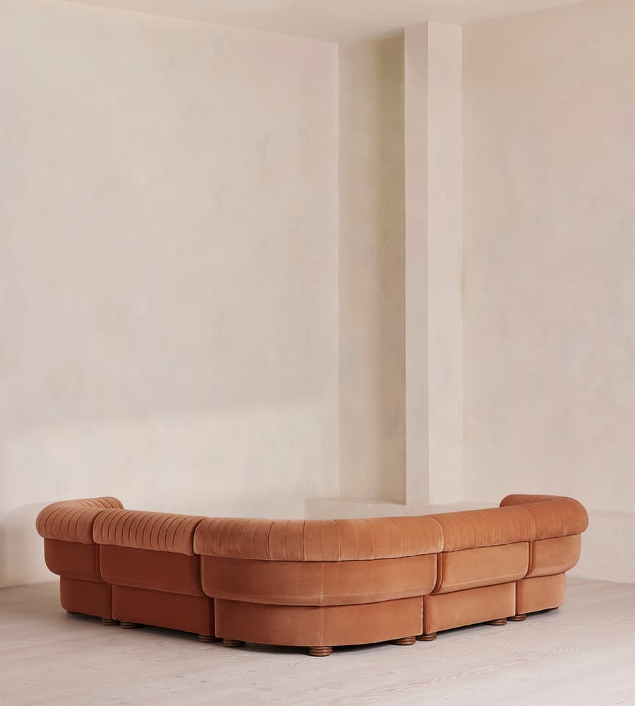 Rava Modular Sofa, Corner Sofa, Velvet, Antique Rose