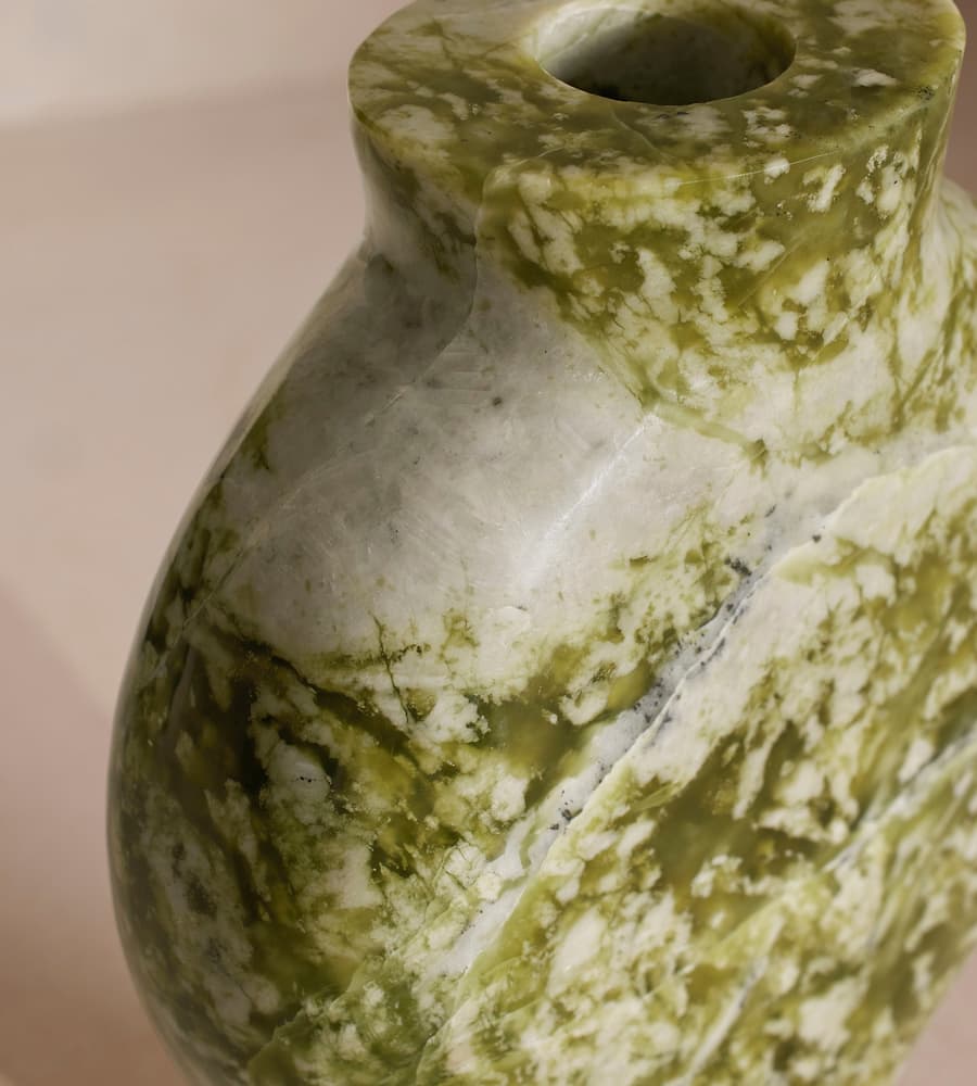 Sesso Vase, Wide, Green