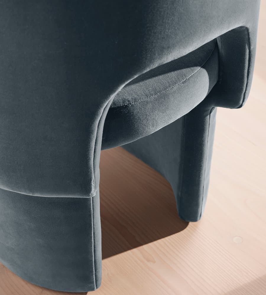 Morrell Dining Chair, Velvet, Grey Blue, US