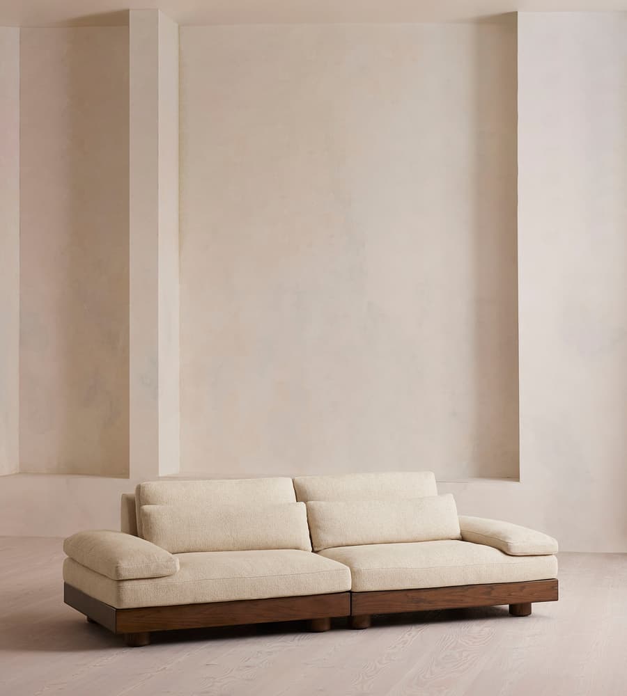 Truro Sectional Sofa, Three Seater, Textured Linen , US