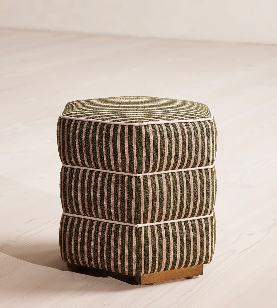 Lyla Footstool, Wimpole Stripe, US
