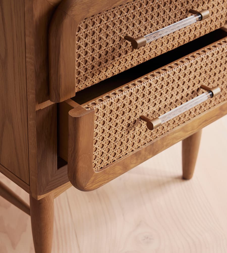 Oscar Cane & Oak Bedside Table - Soho Home