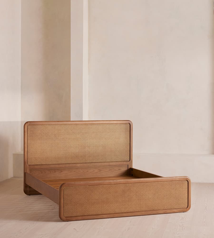 Oscar Cane & Oak Bed, King