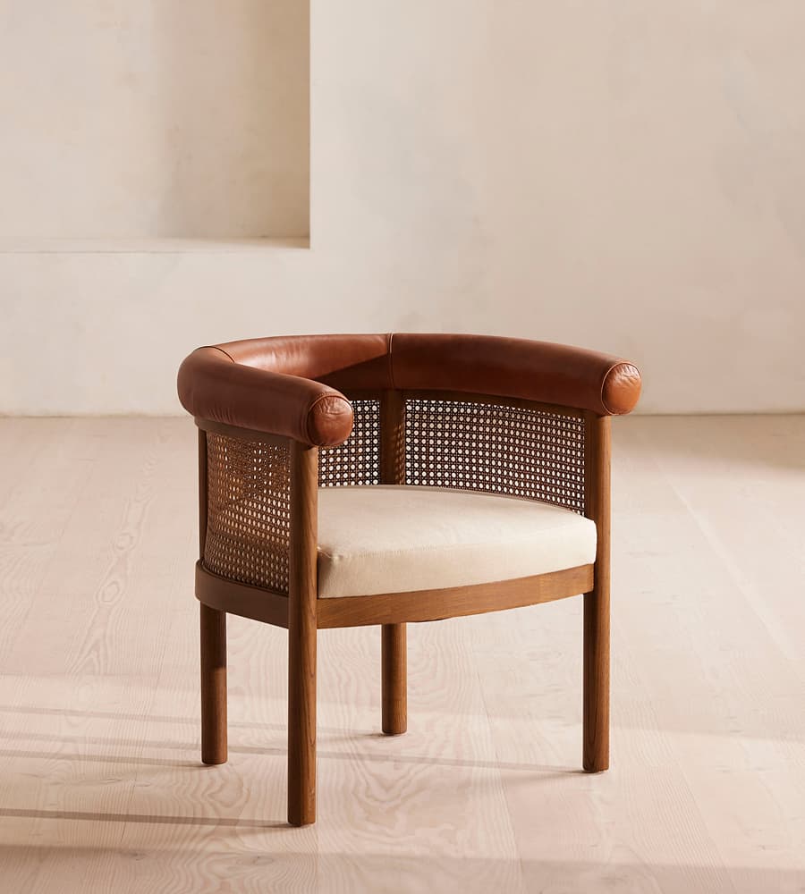 Jensen Dining Chair, Washed Linen, Cream, US