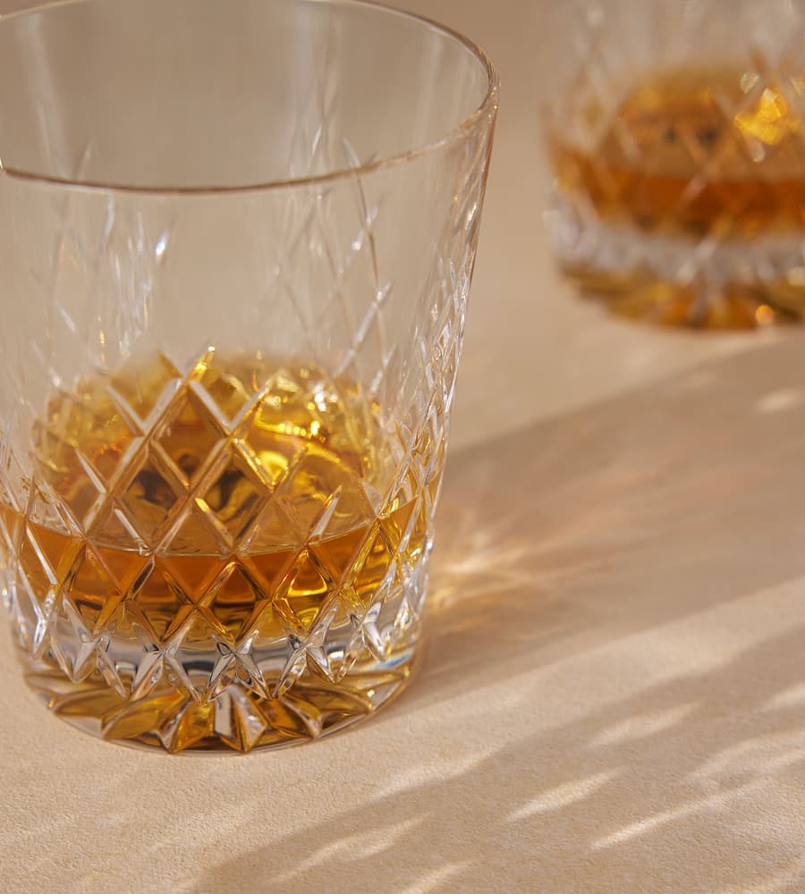 Barwell Cut Crystal Rocks Glass, Set of Four