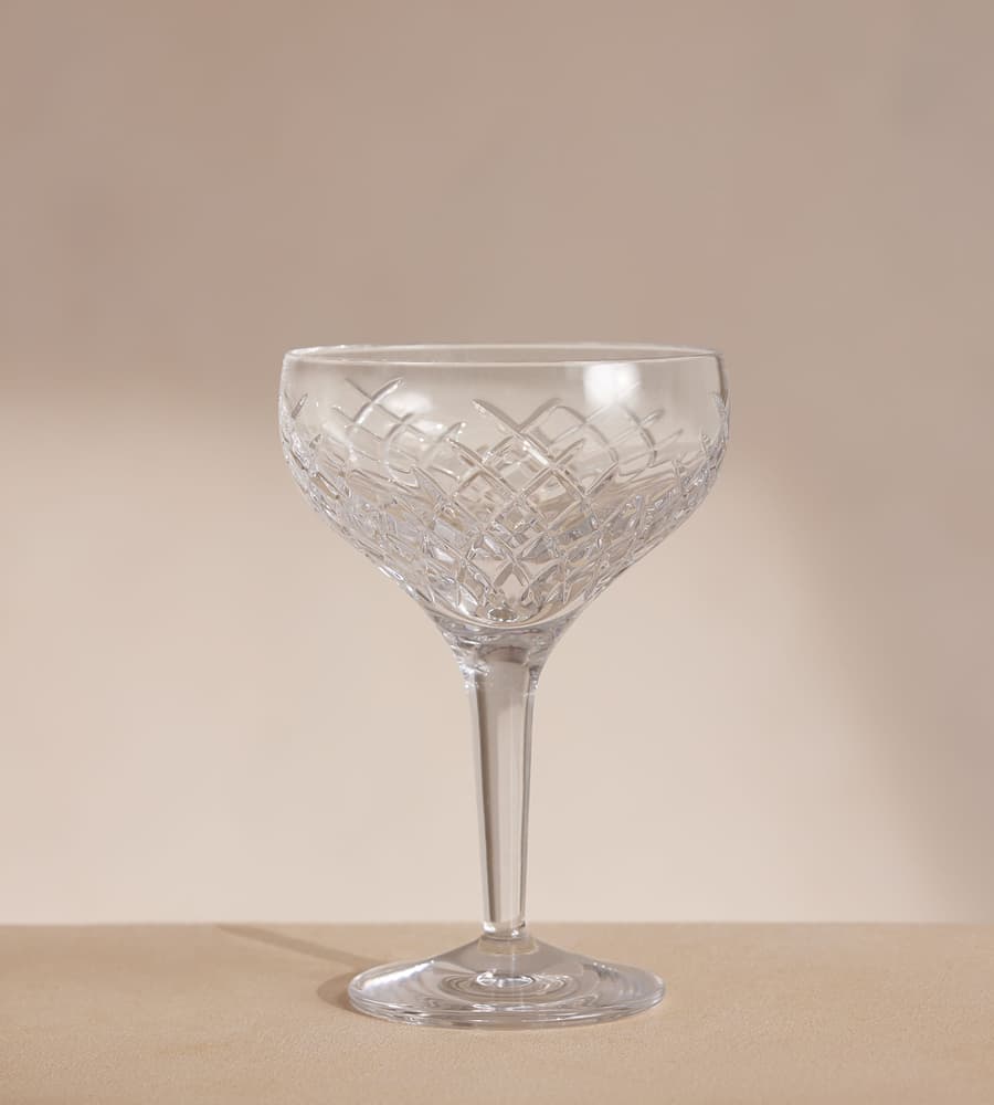 Barwell Cut Crystal Champagne Coupe, Set of Four