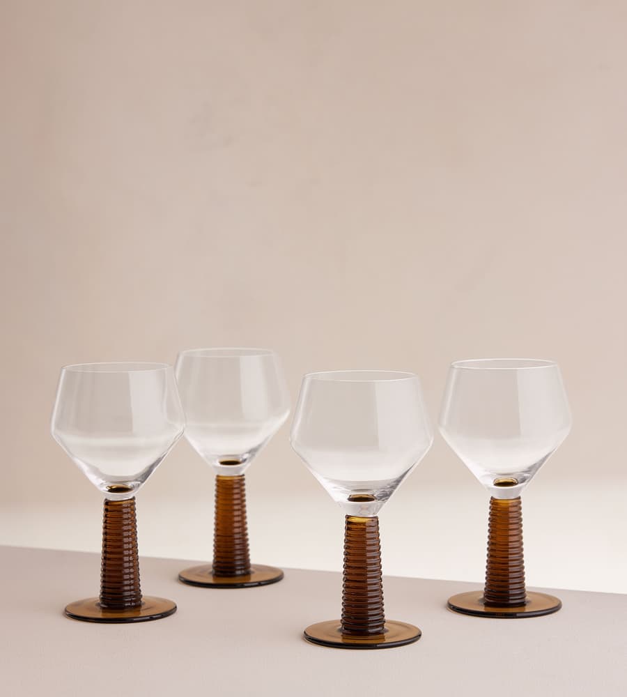 Bennett Wine Glass, Sepia, Set of Four