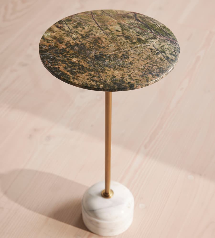 Fleet Side Table, Small, Verde Bosque Marble