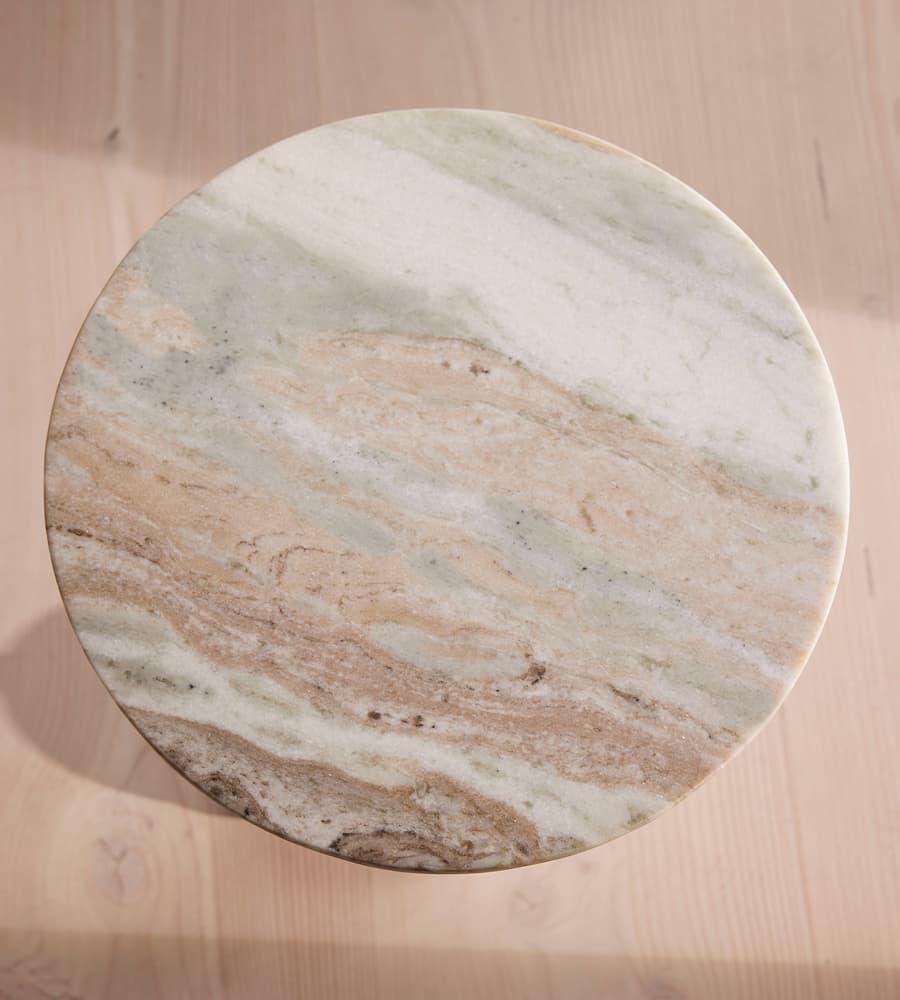 Fleet Side Table, Medium, Terra Bianca Marble