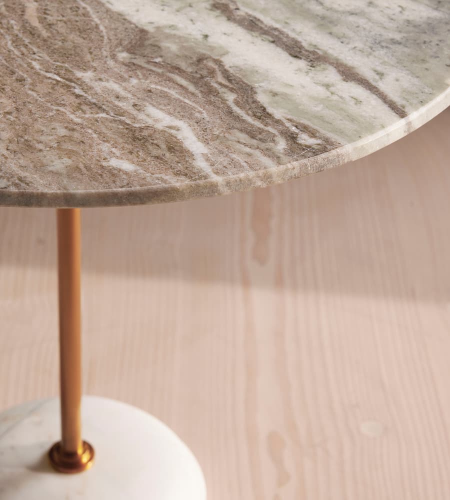 Fleet Side Table, Large, Terra Bianca Marble