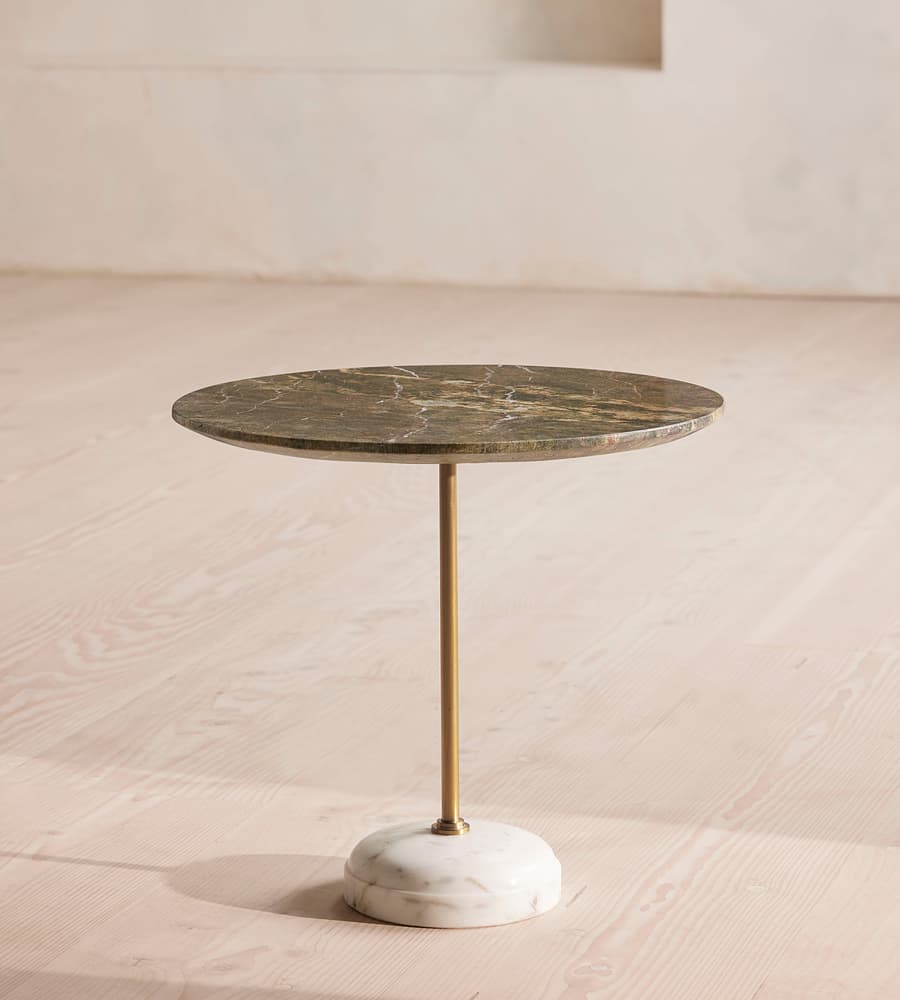 Fleet Side Table, Large, Verde Bosque Marble