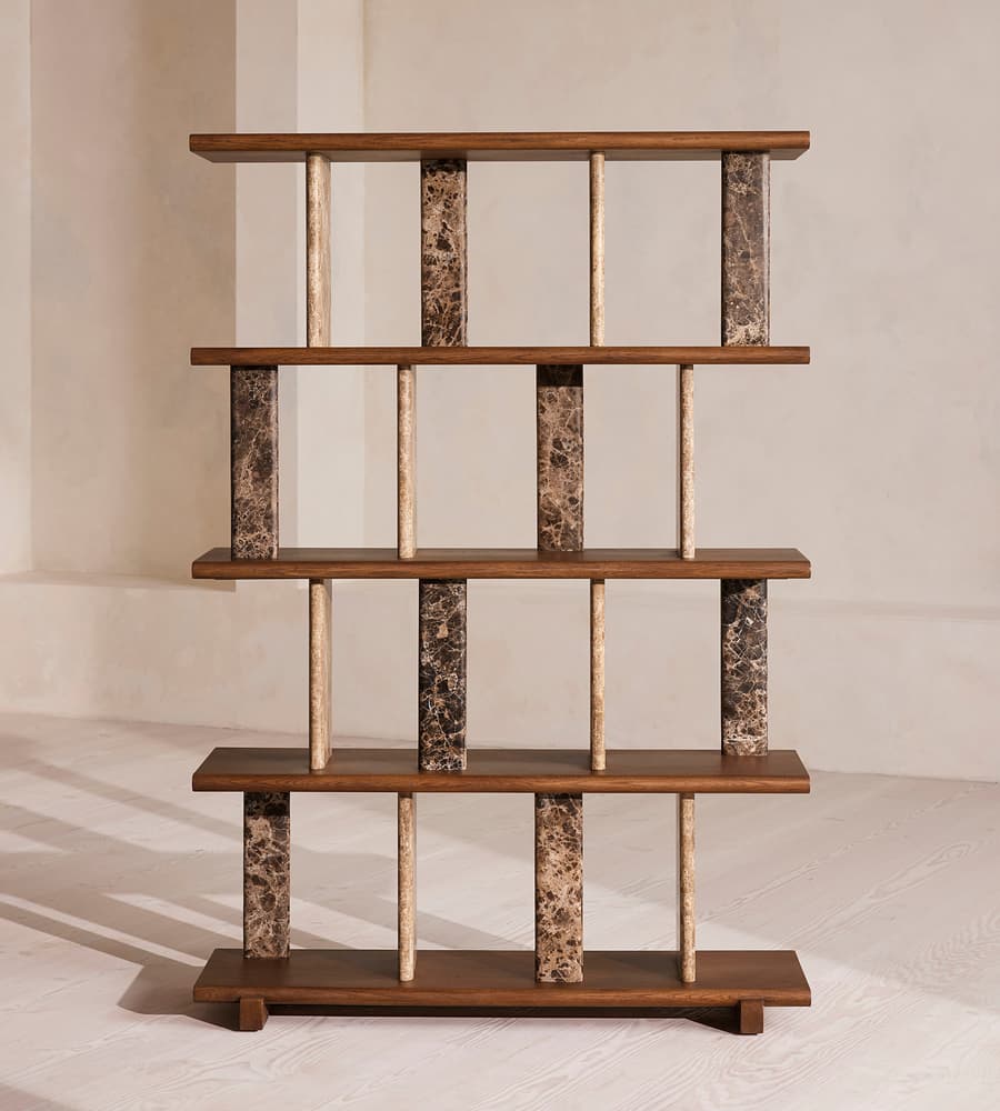 Cassius Shelving, Light and Dark Emperador Marble
