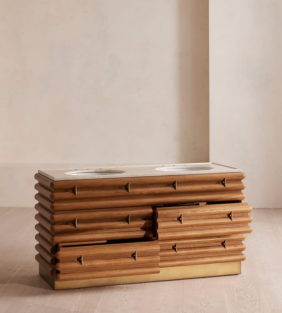 Harrison Double Vanity Unit, Royal Diana Marble - Soho Home
