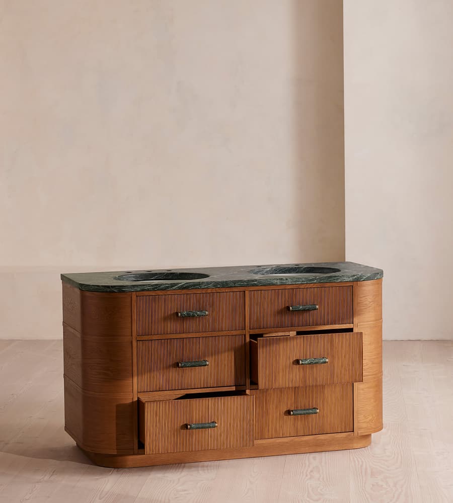 Witley Double Vanity Unit, Napoli Green Marble - Soho Home