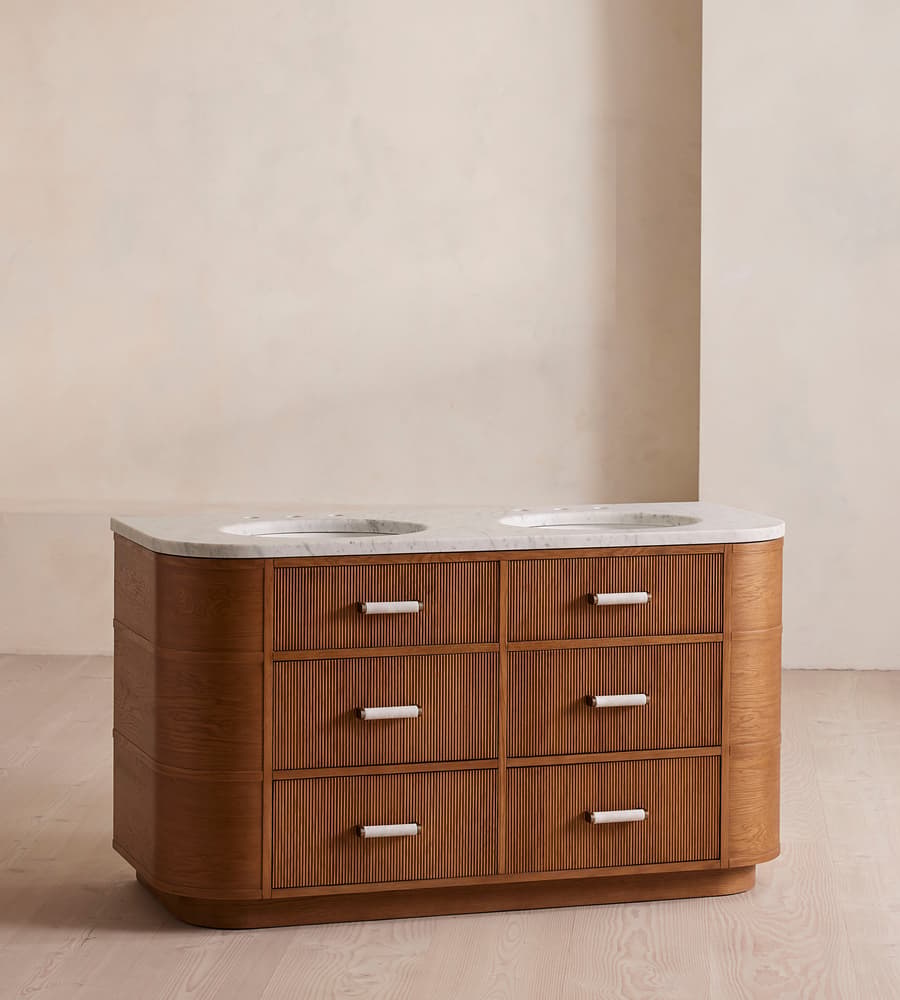 Witley Double Vanity Unit, Carrara Marble