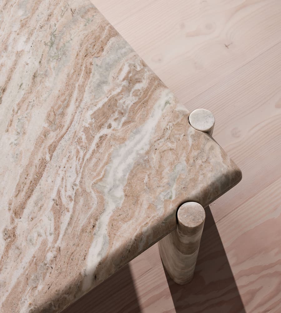 Lorella Coffee Table, Terra Bianca Marble