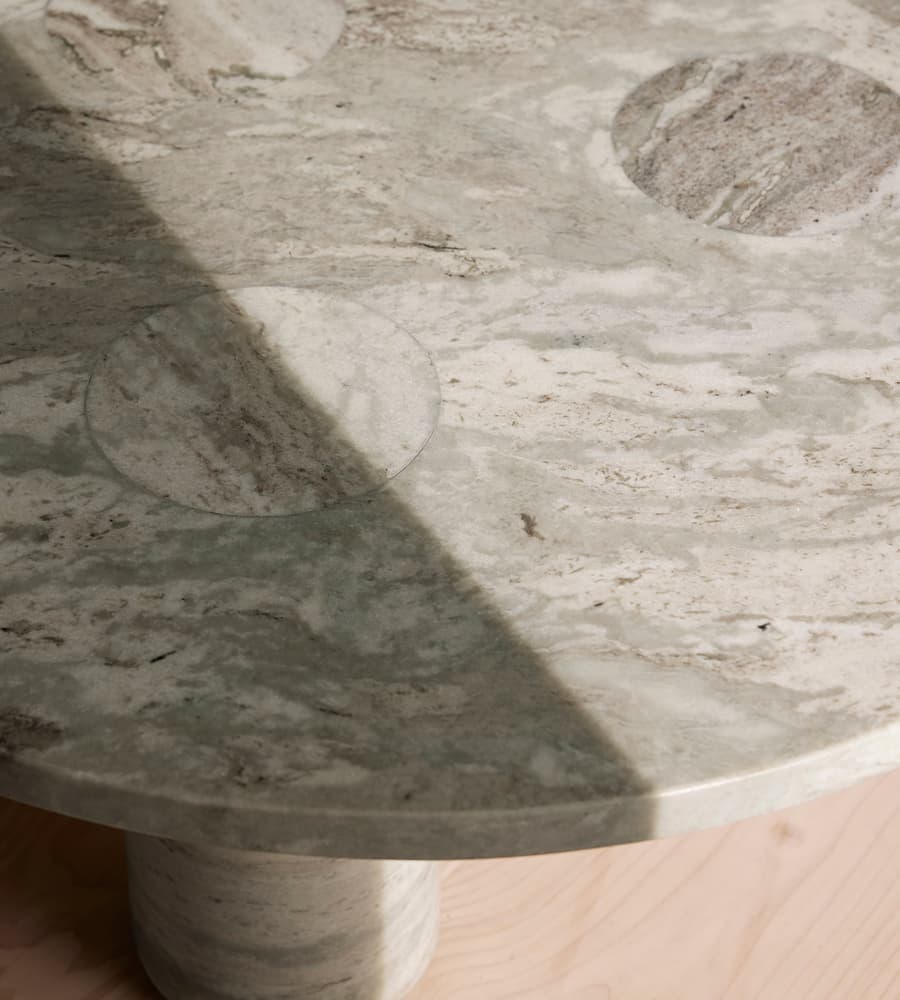 Tisbury Coffee Table, Terra Bianca Marble