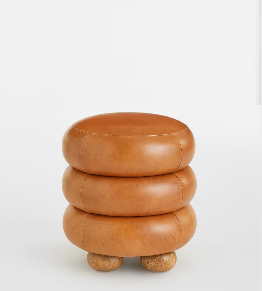 Tetbury Stool, Sycamore Leather