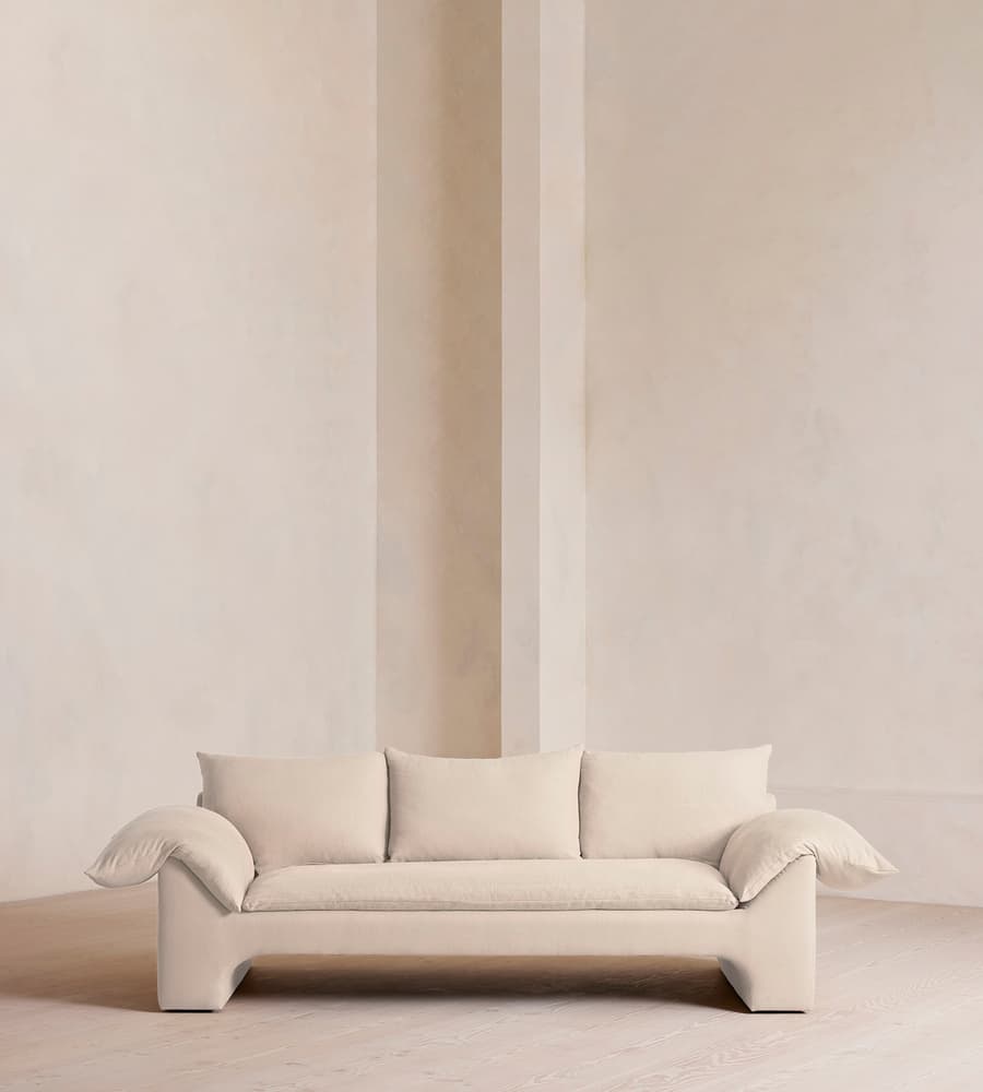 Wyatt Three Seater Sofa, Linen, Bisque