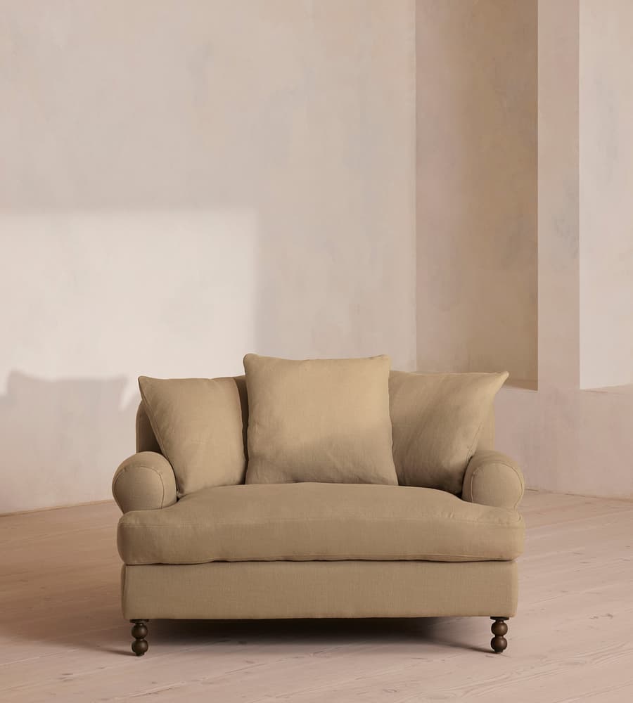 Audrey Loveseat, Linen, Wheat, US