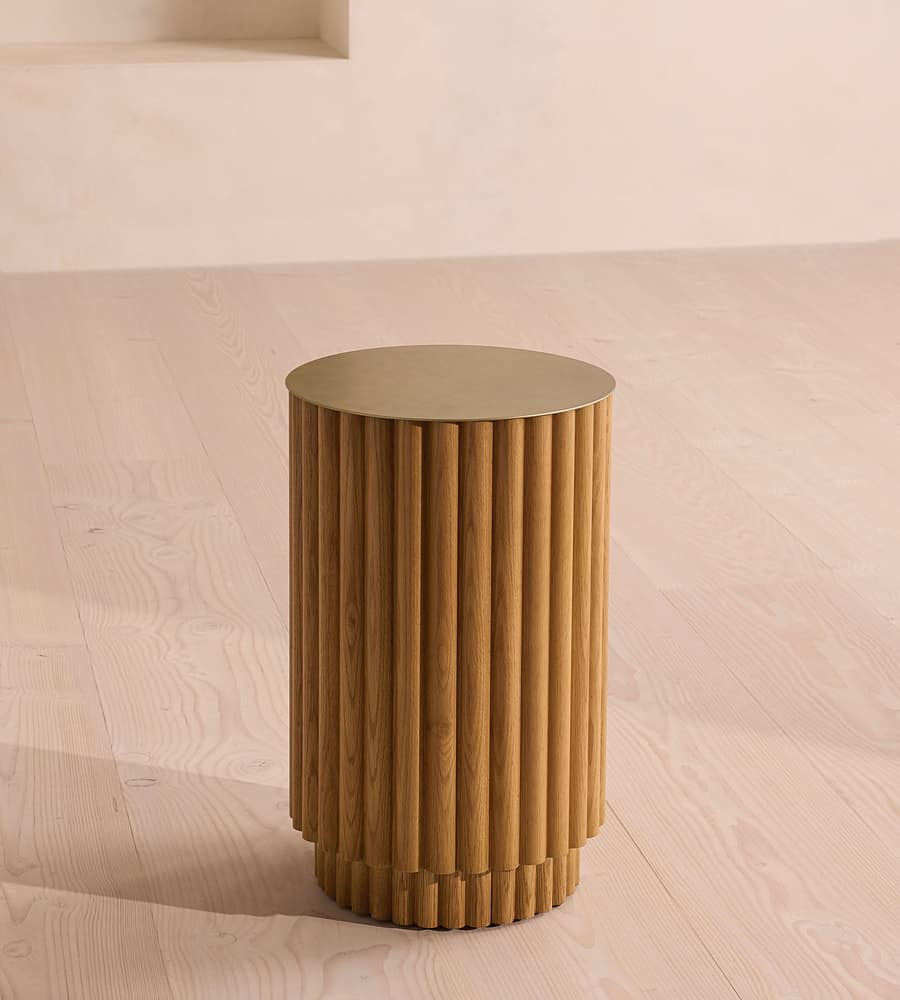 Barrel Side Table, Oak