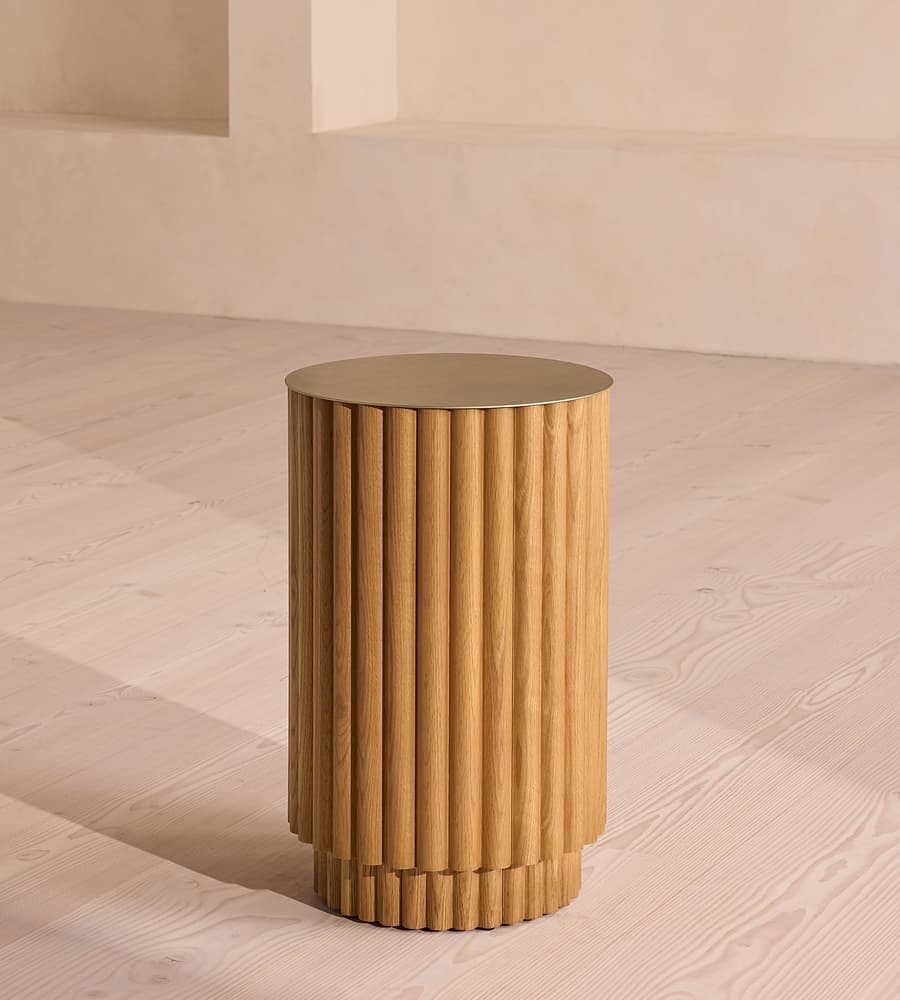 Barrel Side Table, Oak