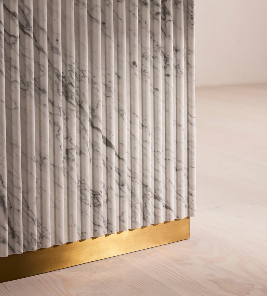 Stellios Double Vanity, Arabescato Marble