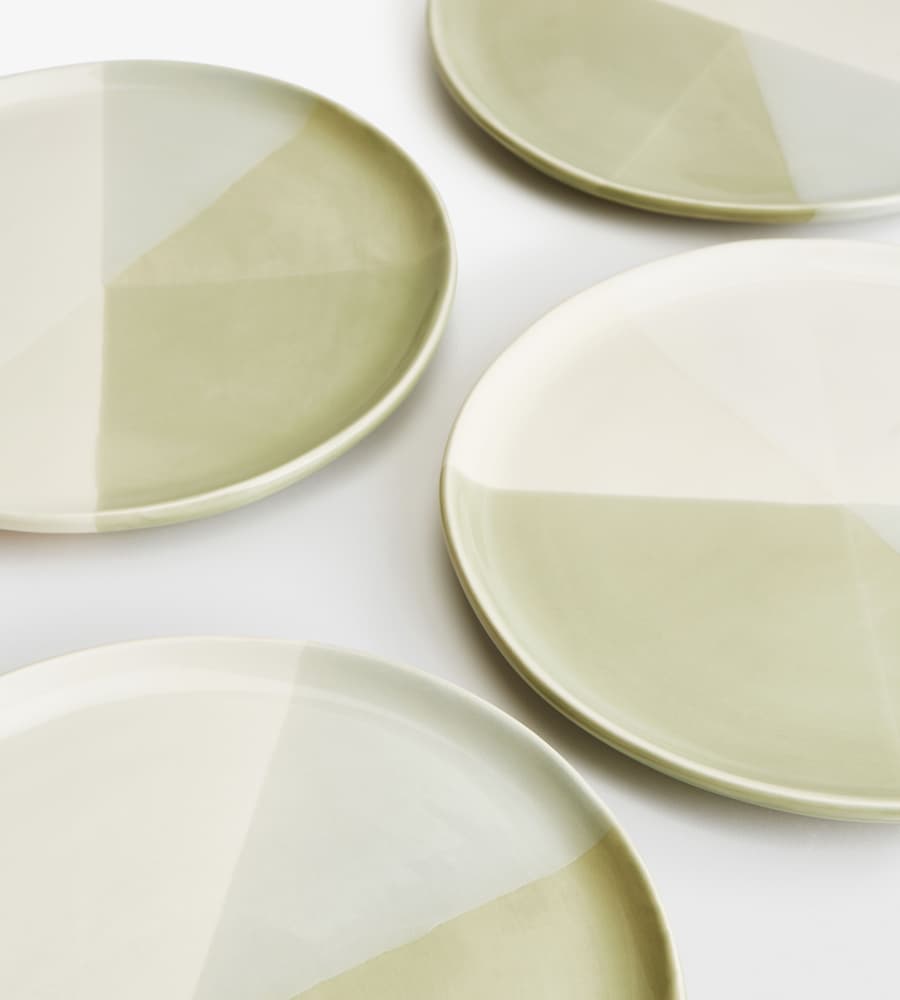 Melrose Side Plate, Green, Set of Four