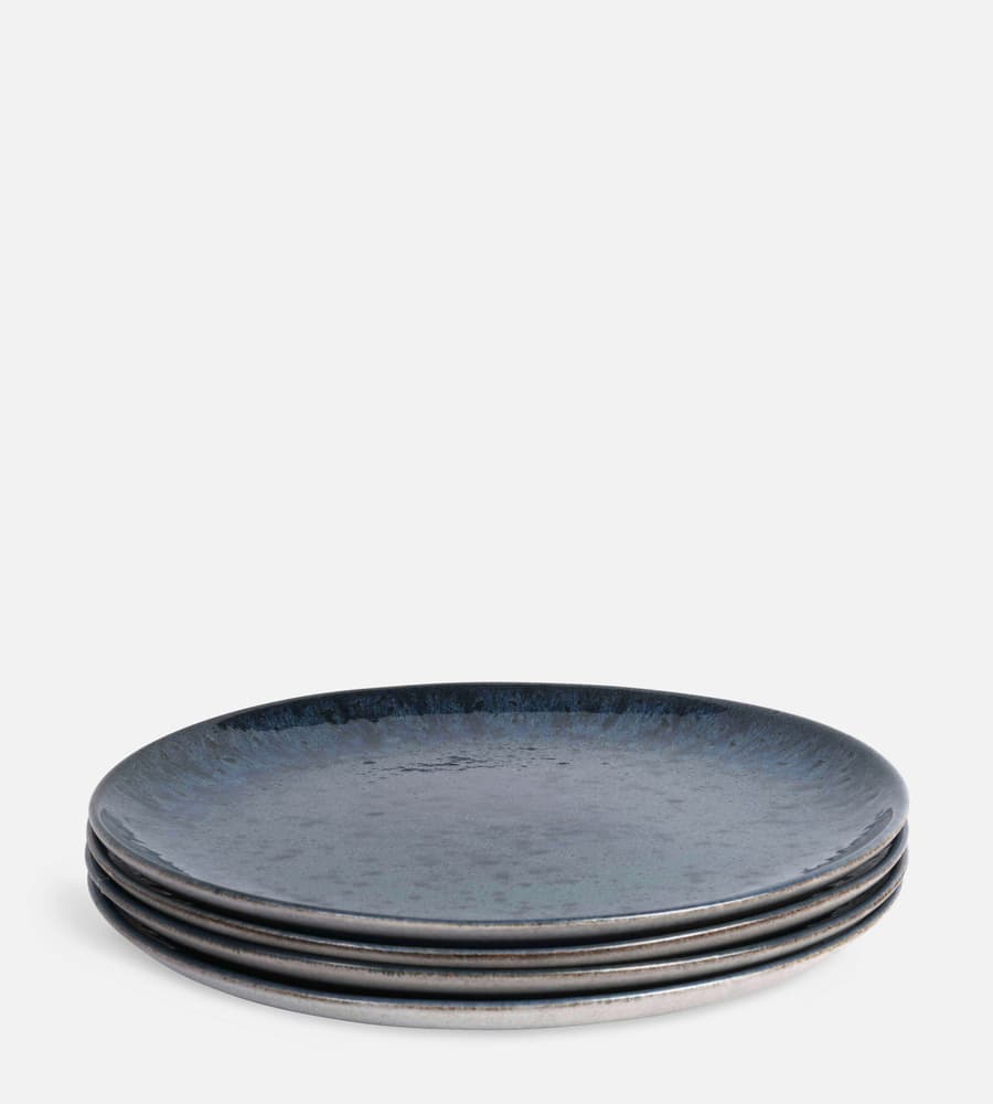Nero Side Plate, Blue, Set of Four