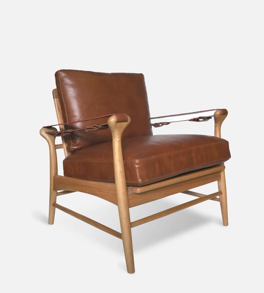 Campden Arm Chair Tan Leather | Leather Armchairs | Soho Home