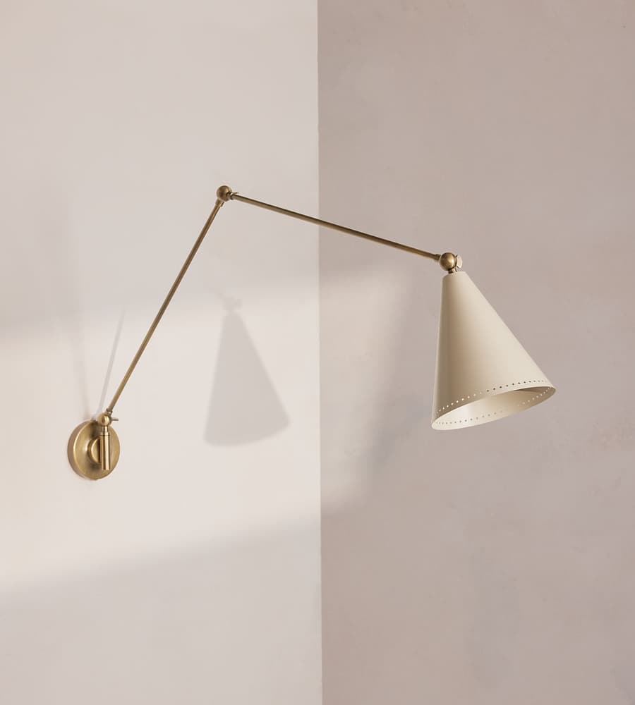Vincent Wall Light, Cream Shade, US