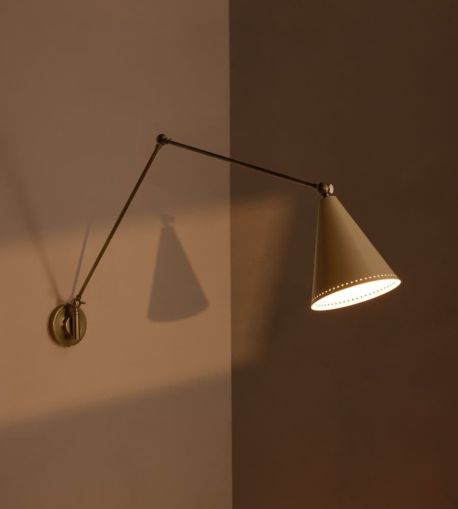 Vincent Wall Light, Cream Shade, US