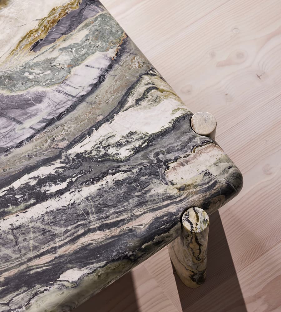 Lorella Coffee Table, Floral Jade Marble