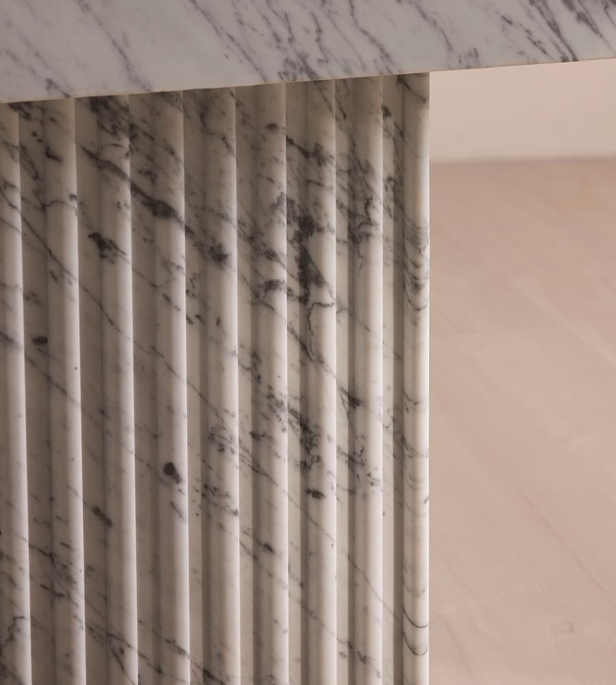 Stellios Double Vanity, Arabescato Marble