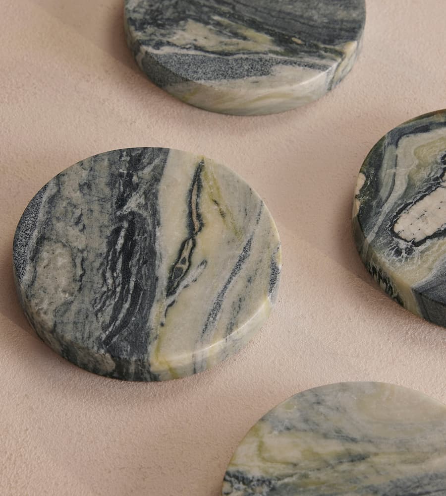 Hanson Coasters, Floral Jade, Set of Four