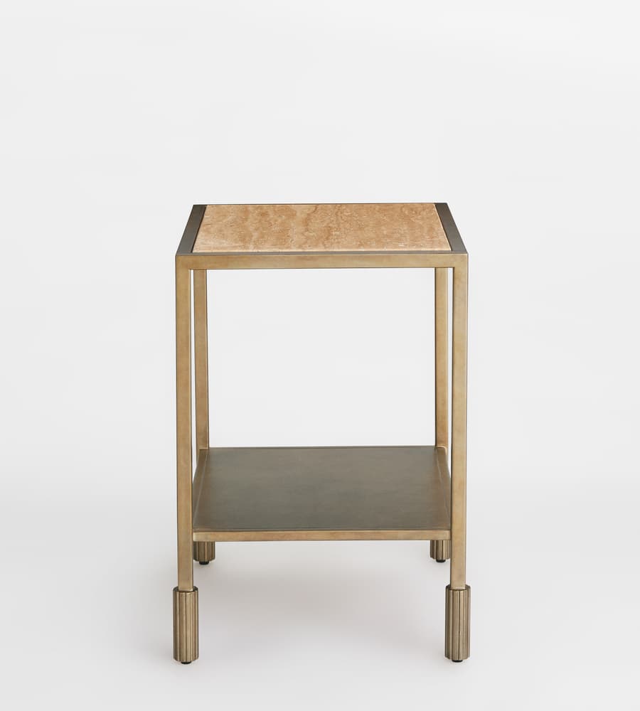 Portnall Side Table, Travertine