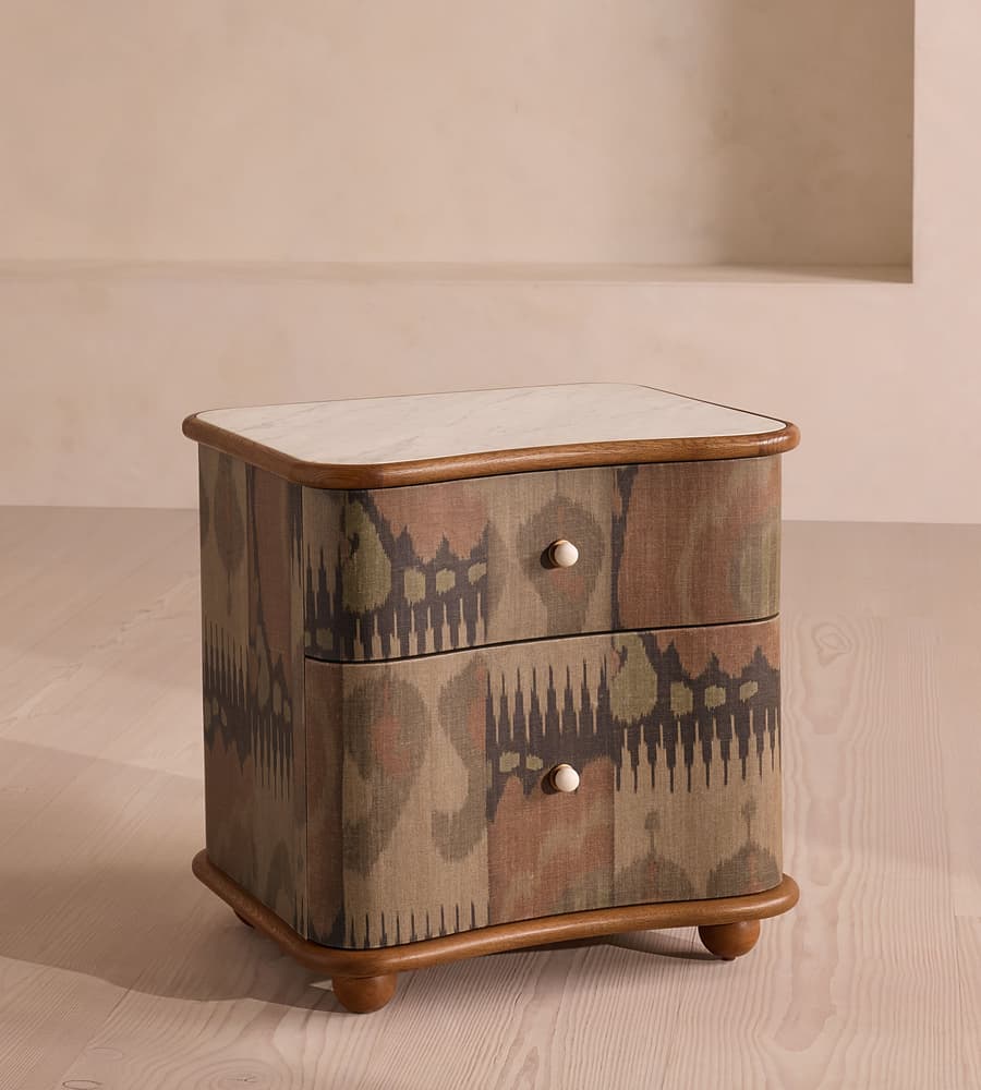 Benedetta Bedside Table, Carrara Marble