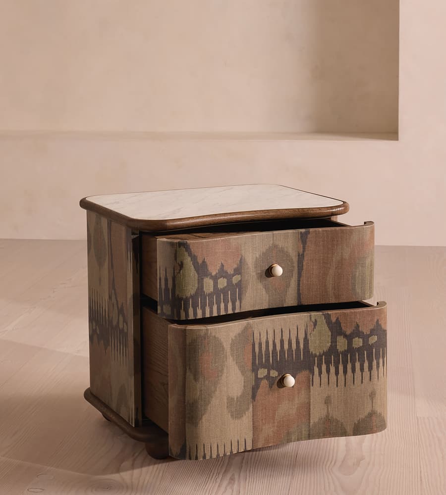 Benedetta Bedside Table, Carrara Marble