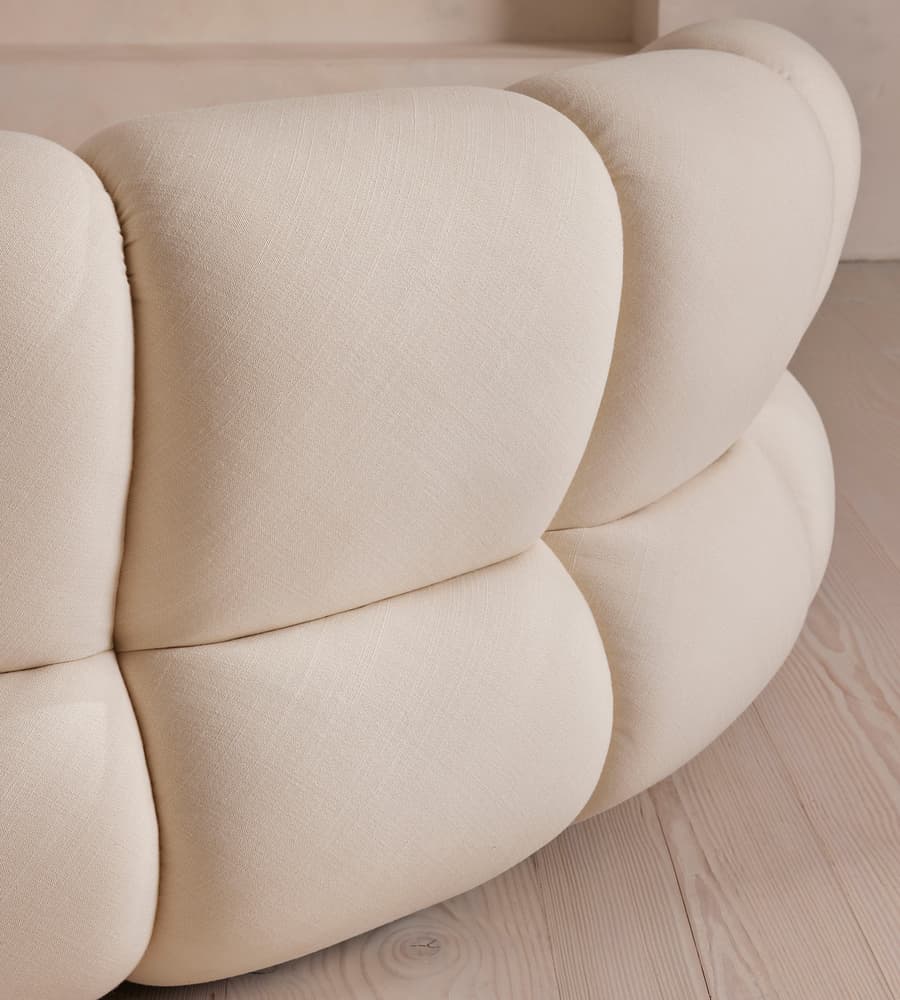 Noelle Outdoor Sectional, Curved, Six Seater, Off White, US