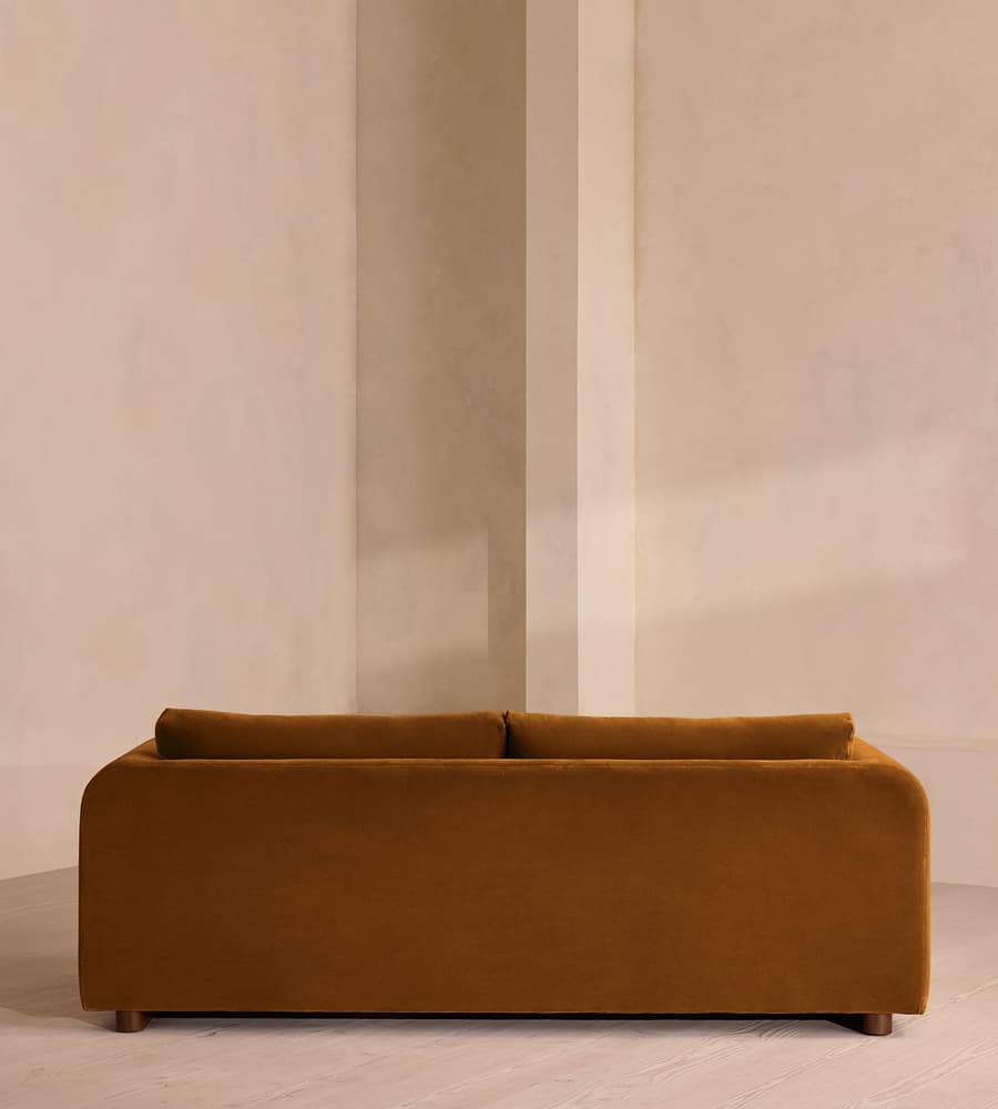 Faarell Three Seater Sofa, Velvet, Mustard, US