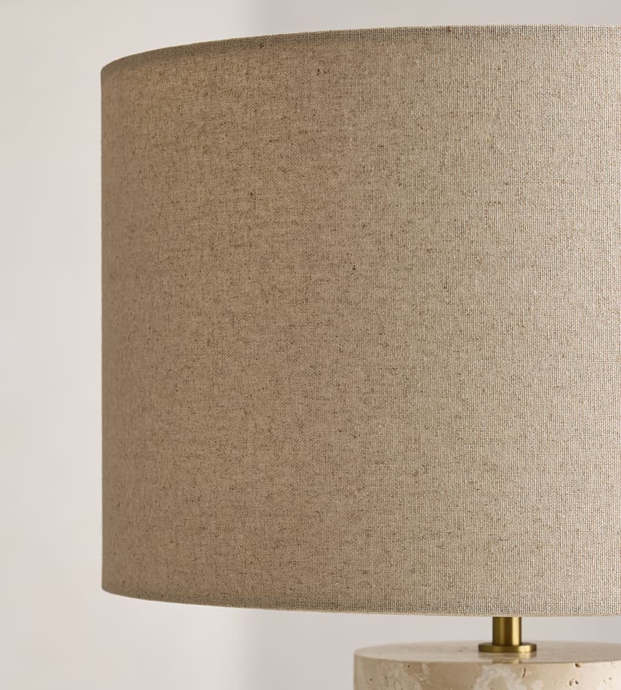 Remi Stone Table Lamp, Cream