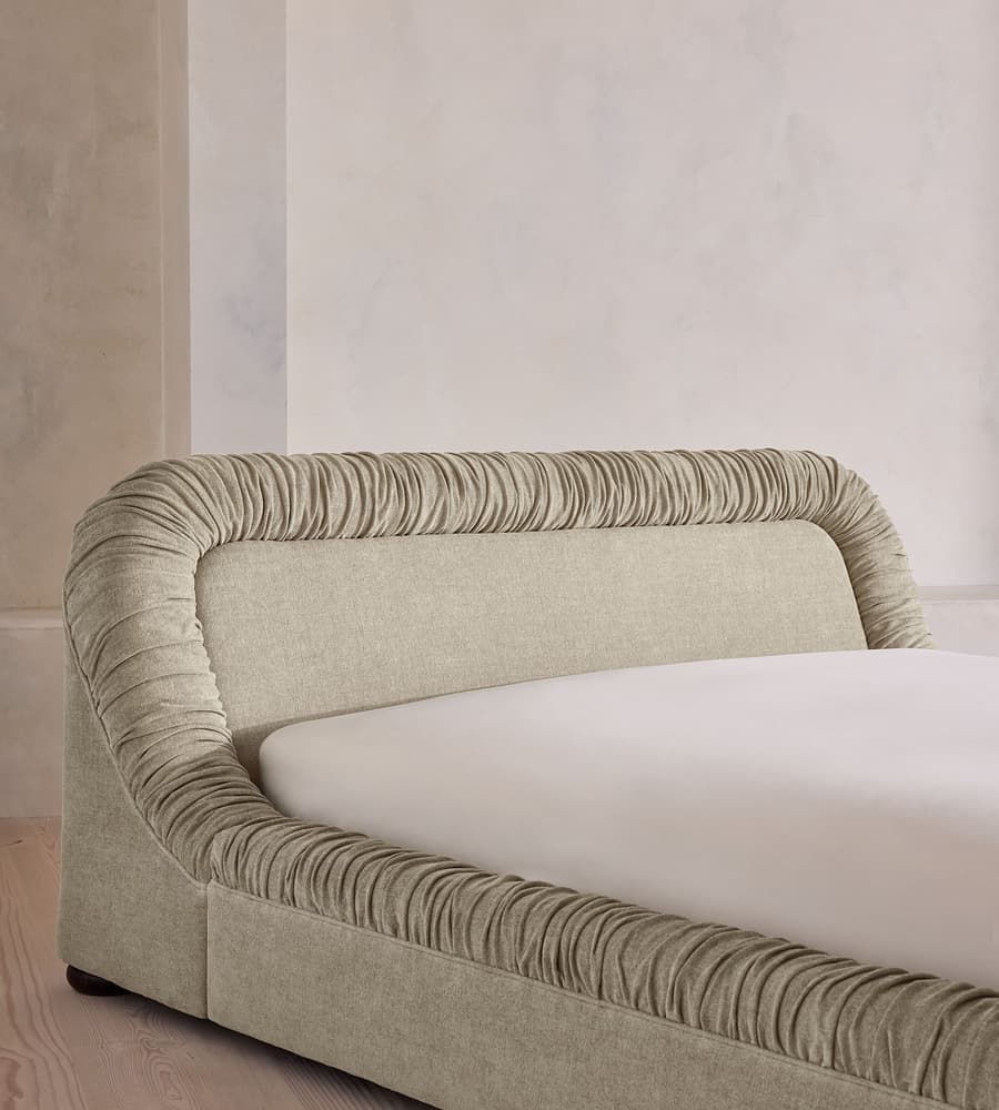 Vara Bed, Queen, Linen Chenille, Stone, US