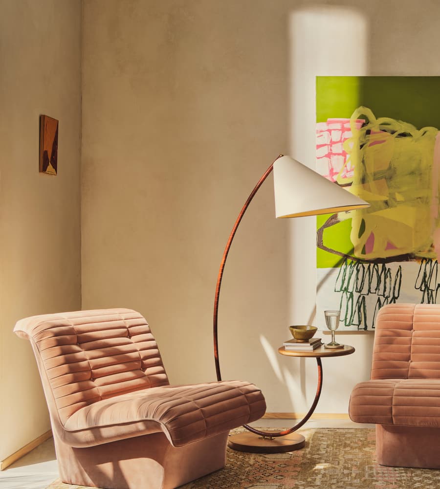 Ewan Armchair, Antique Rose Velvet - Soho Home