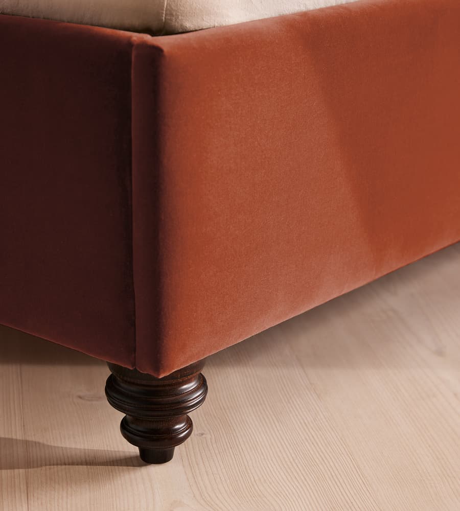 Gerrard Bed, Queen, Velvet, Rust, US