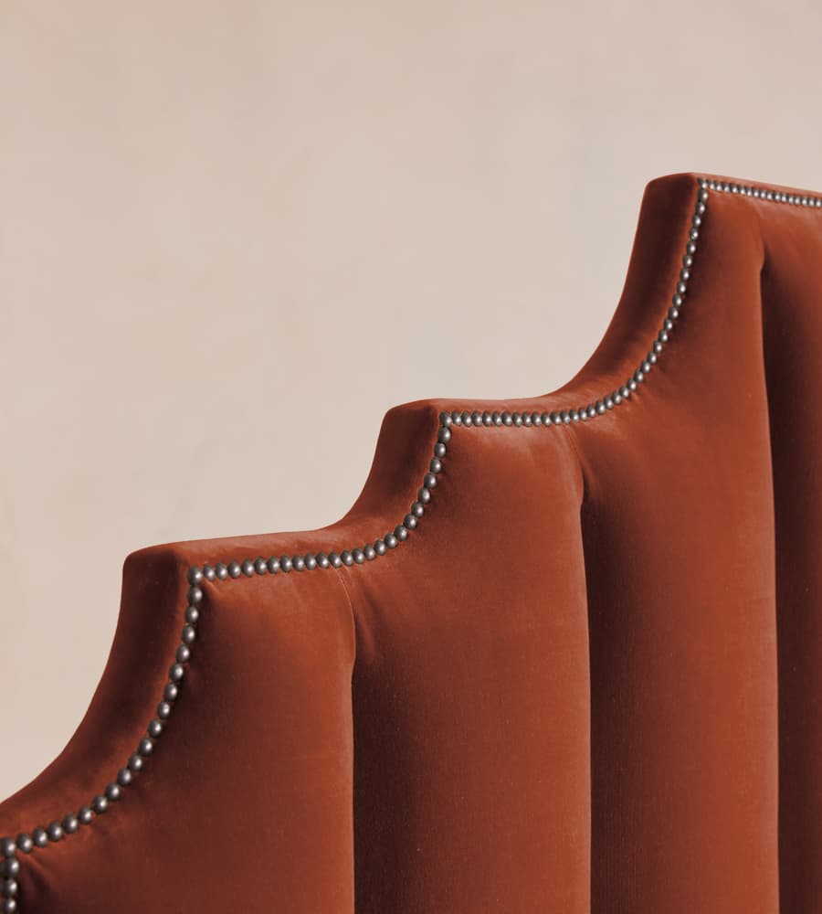 Gerrard Bed, Queen, Velvet, Rust, US