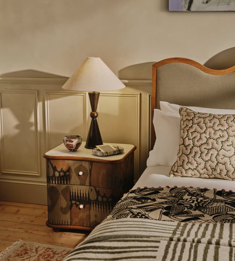 Benedetta Bedside Table, Carrara Marble